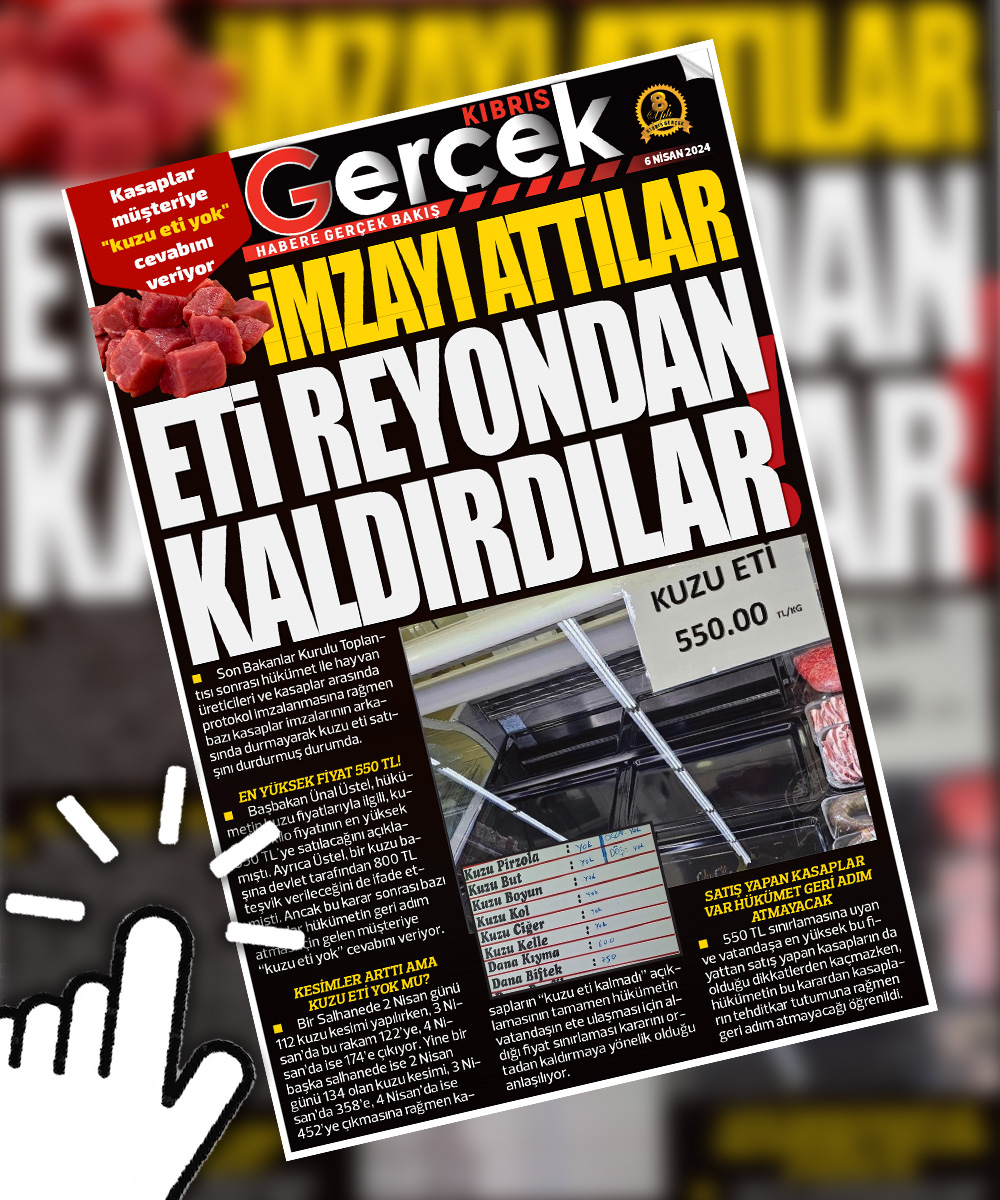 6 NİSAN 2024 KIBRIS GERÇEK GAZETE MANŞETLERİ - Kibris Gerçek