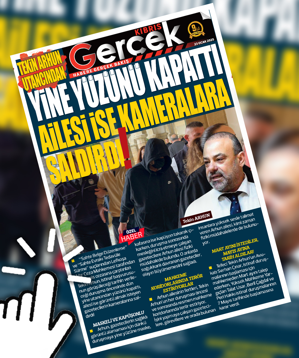 23 OCAK 2025 KIBRIS GERÇEK MANŞET - Kibris Gerçek