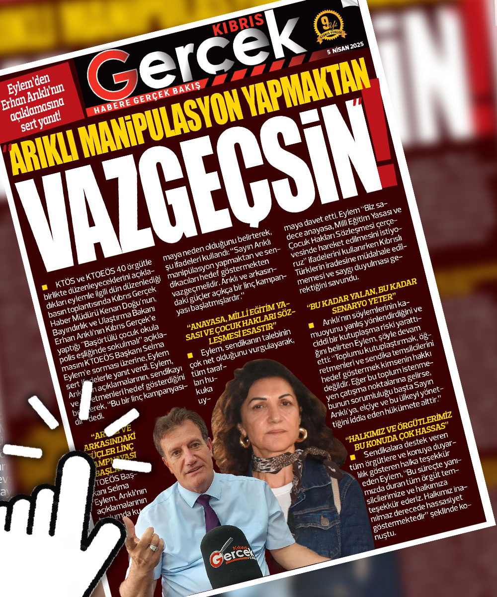 5 NİSAN 2025 KIBRIS GERÇEK MANŞET - Kibris Gerçek